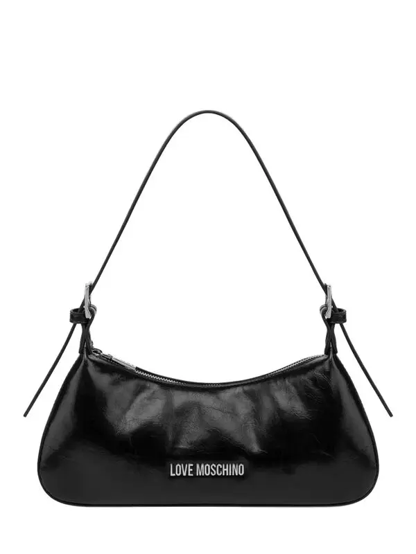 Moschino Logo-plaque Zip-fastening Shoulder Bag - Black