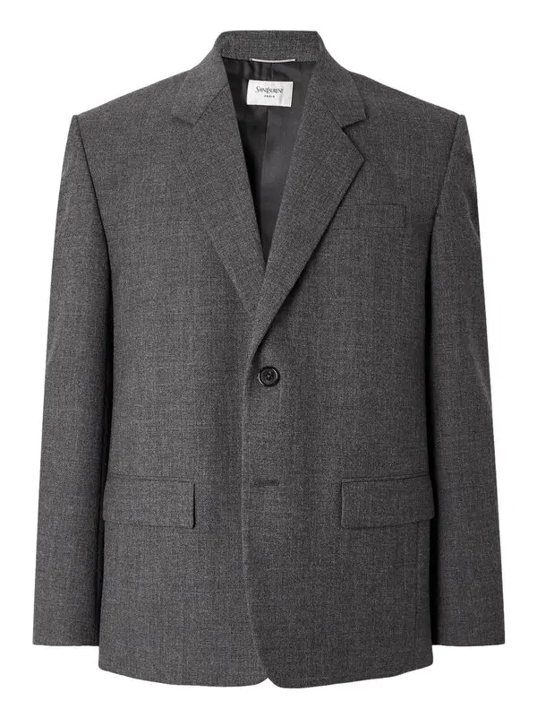 Saint Laurent Wool Blazer - Gray