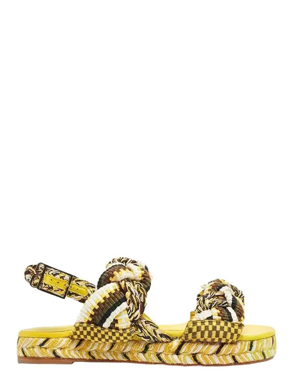 Antolina Knotted Flat Sandals - Yellow