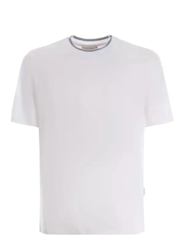 YES LONDON Striped-trimmed T-shirt - White