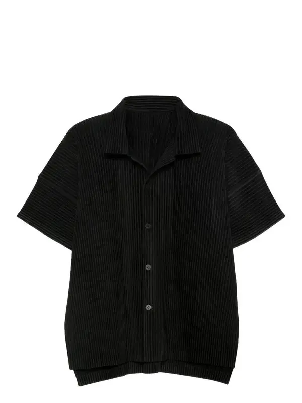 Issey Miyake Pleated Short-sleeve Shirt - Black