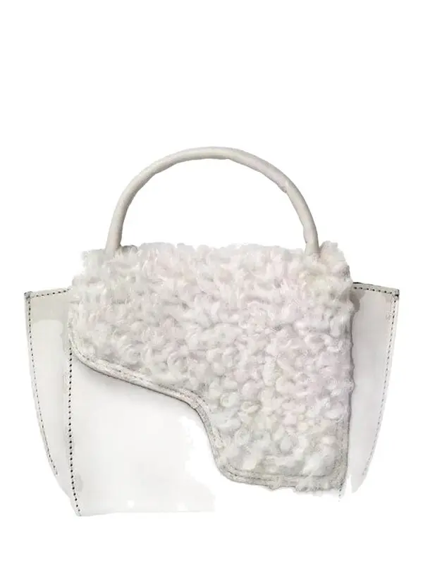 ATP ATELIER Shearling-panel Tote Bag - White