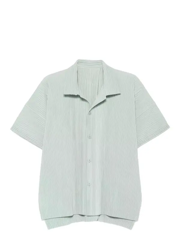 Issey Miyake Pleated Short-sleeve Shirt - Green