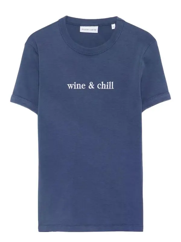 Maison Labiche Embroidered Cotton T-shirt - Blue