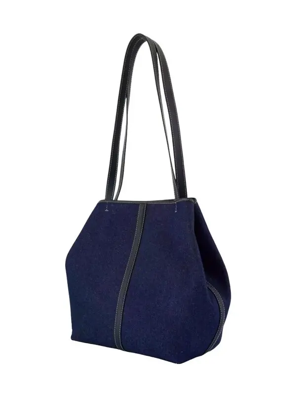 Vanessa Bruno Small Daily Double-handle Cotton Shoulder Bag - Blue
