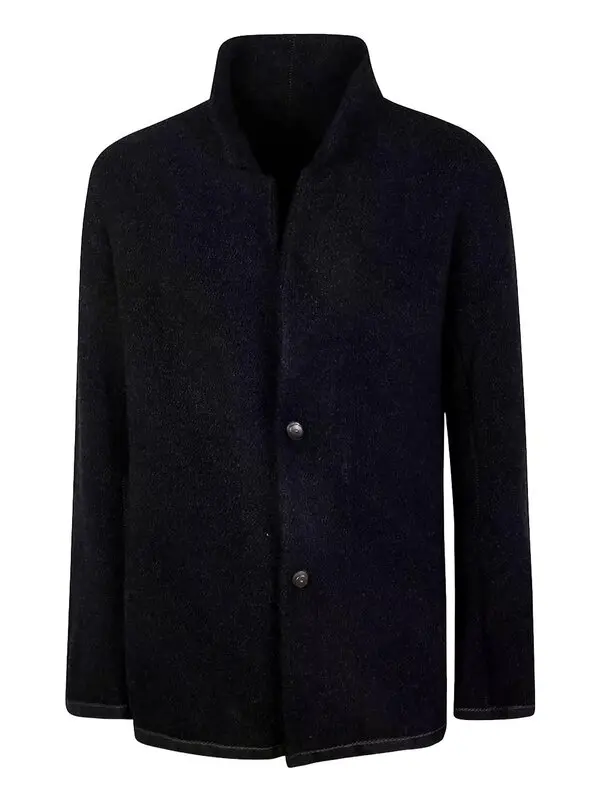ISAAC SELLAM EXPERIENCE Textured Button-front Blazer - Black