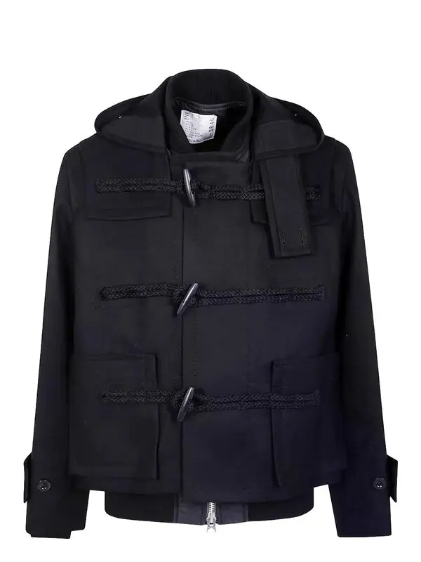 Sacai Hooded Toggle-fastening Jacket - Black