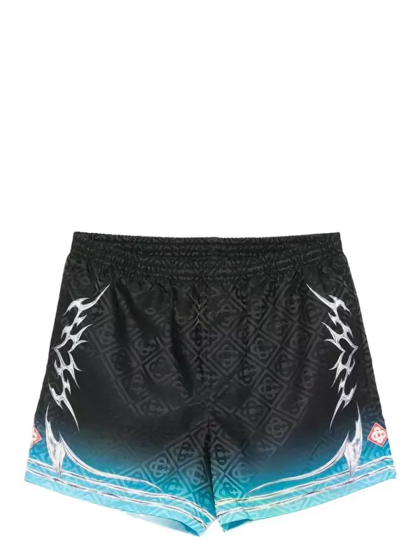 Casablanca Graphic-print Swim Shorts - Black