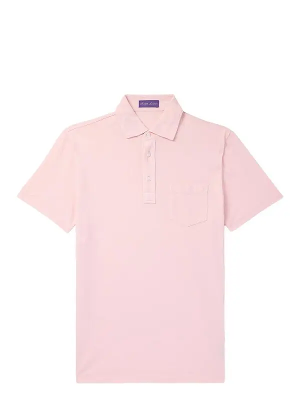 Ralph Lauren Purple Label Slim-fit Logo-embroidered Cotton-piqué Polo Shirt - Pink
