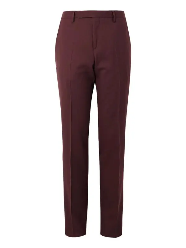 Paul Smith Slim-fit Straight-leg Wool-twill Suit Trousers - Burgundy