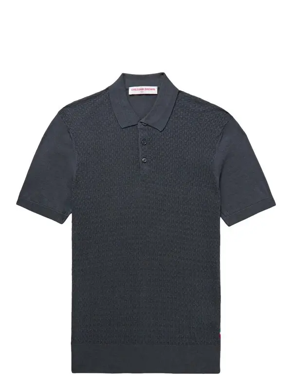 Orlebar Brown Burnham Slim-fit Silk And Cotton-blend Polo Shirt - Gray