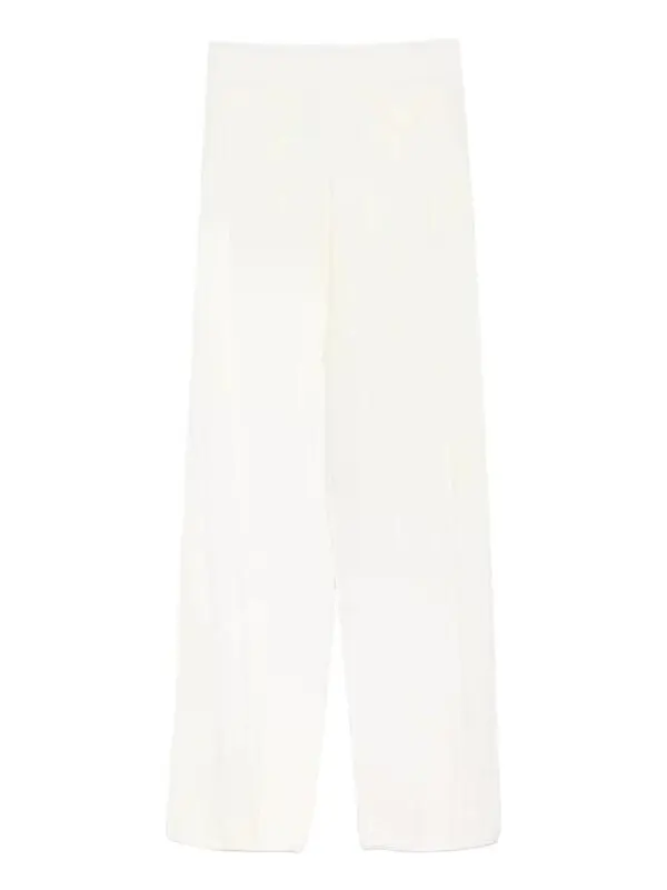 Max Mara Ribbed Knit Trousers - White
