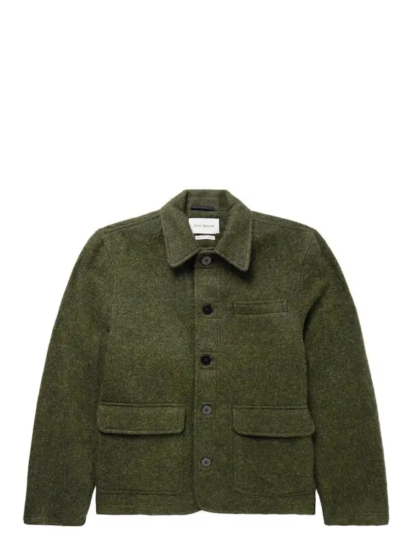 Oliver Spencer Lambeth Wool-blend Felt Field Jacket - Green
