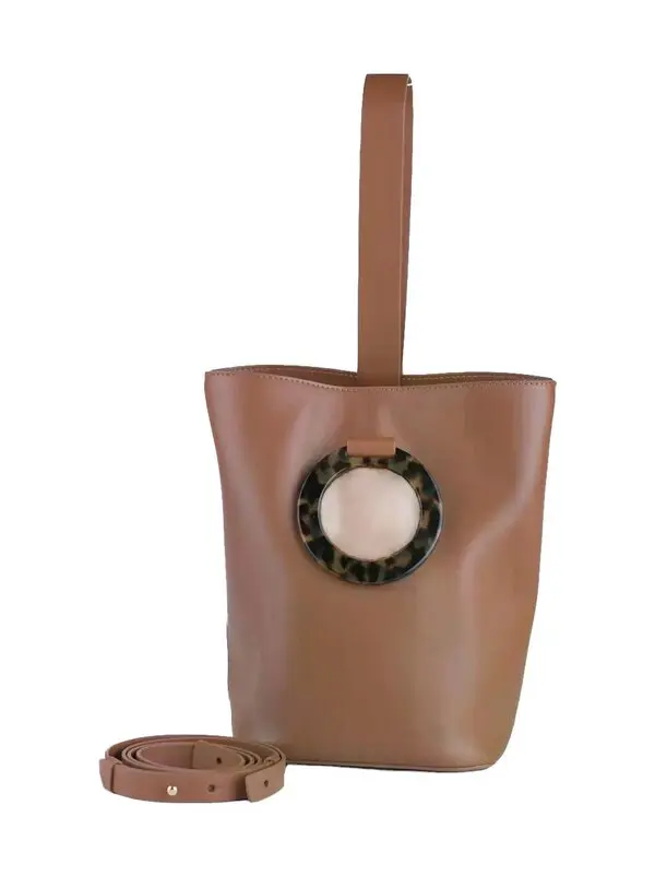 NICO GIANI Large Aurora Leather Bucket Bag With Ring Detail - Brown