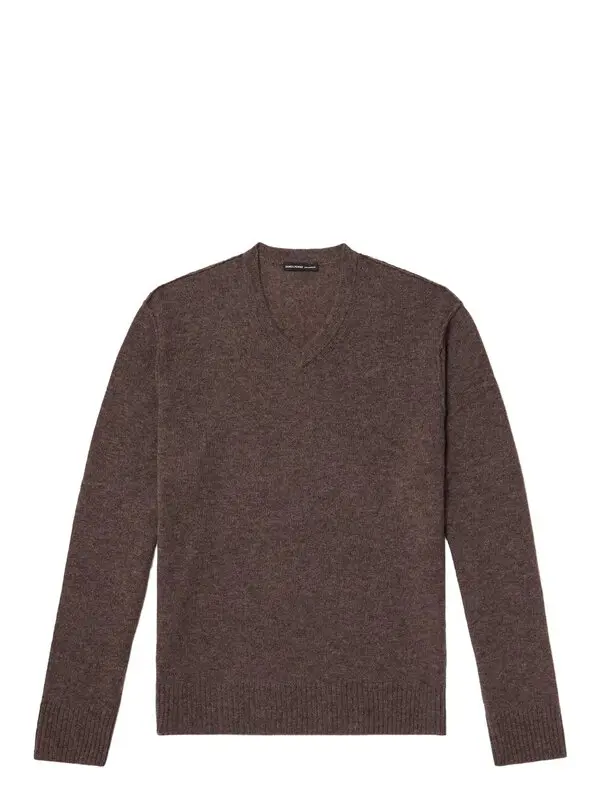 JAMES PERSE Cashmere V-neck Sweater - Brown