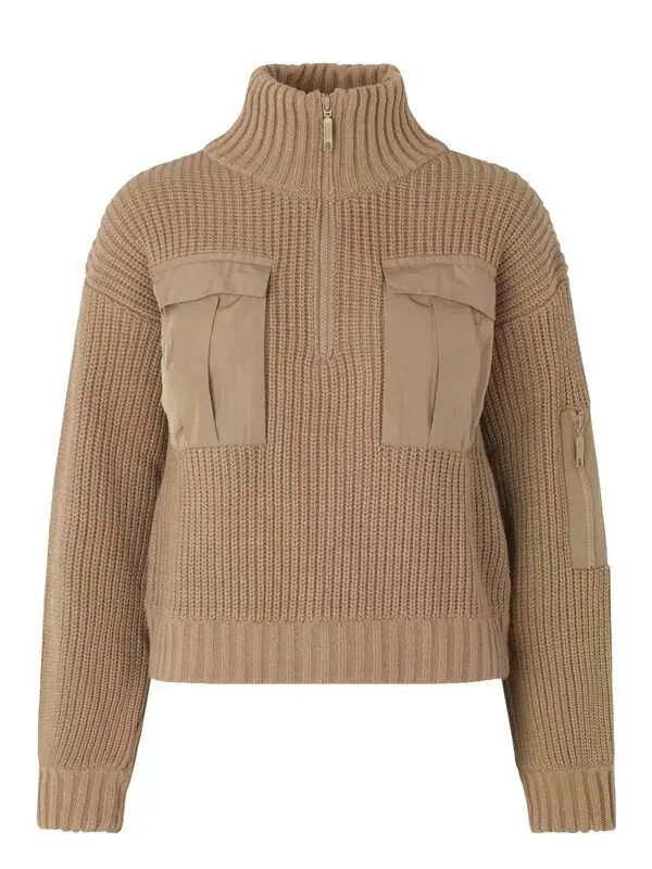 Baum Und Pferdgarten Ribbed-knit Half-zip Sweater - Brown
