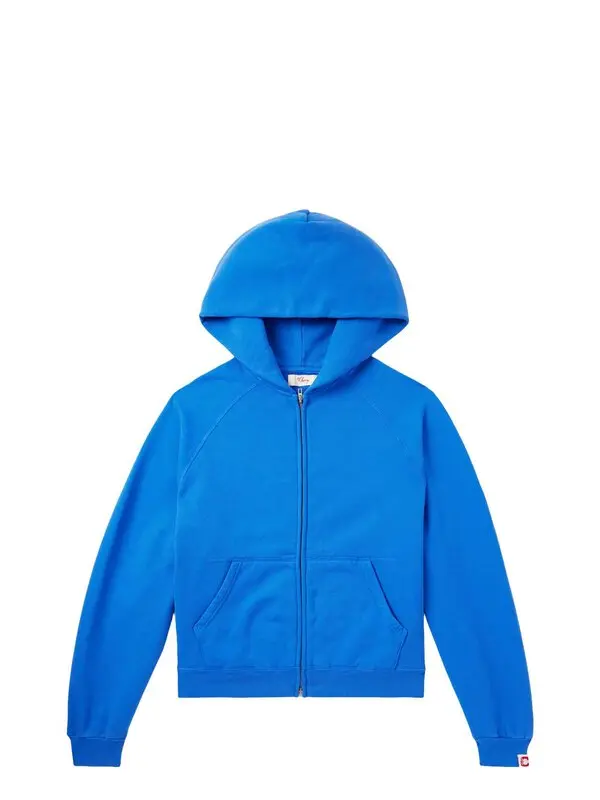 CHERRY LOS ANGELES Logo-appliquéd Cotton-jersey Zip-up Hoodie - Blue