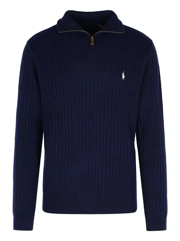 Ralph Lauren Wool And Cotton Sweater - Navy