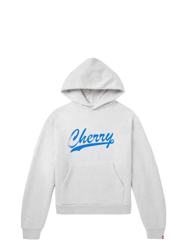 CHERRY LOS ANGELES Logo-print Cotton-blend Jersey Hoodie - Gray