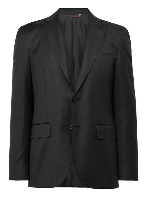 Canali Kei Slim-fit Unstructured Super 150s Wool Blazer - Gray