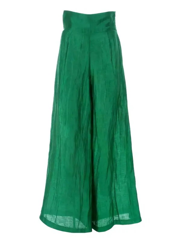 AKEP Crinkled Palazzo Pants - Green