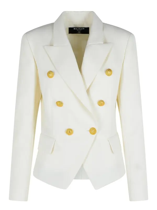 Balmain Virgin Wool Blazer - White