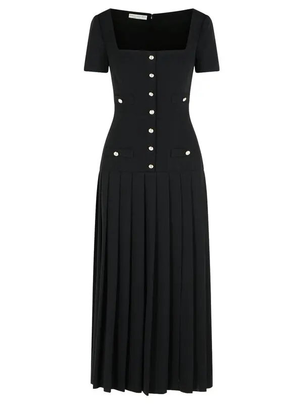 Alessandra Rich Virgin Wool Dress - Black