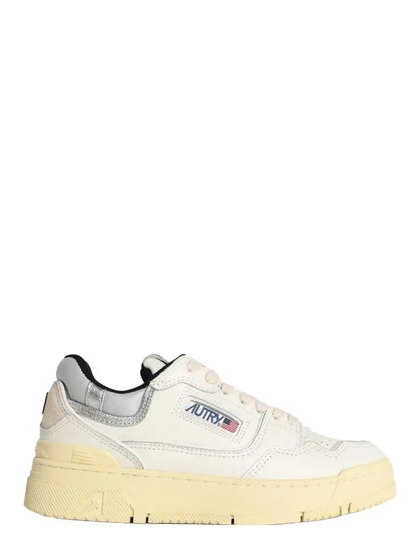 AUTRY Clc Low Leather And Suede Sneakers - White