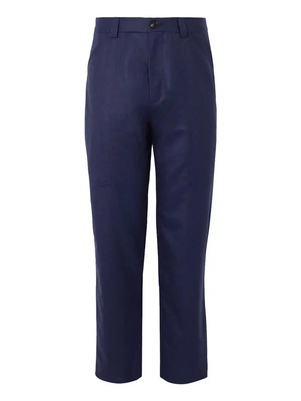 Brunello Cucinelli Wide-leg Virgin Wool-felt Trousers - Blue