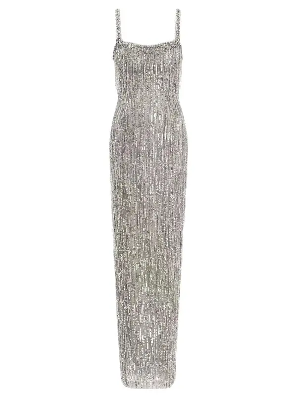 Jenny Packham Embellished Maxi Dress - Grey