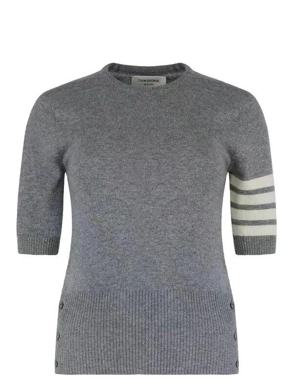 Thom Browne Short-sleeve Cashmere Sweater - Grey
