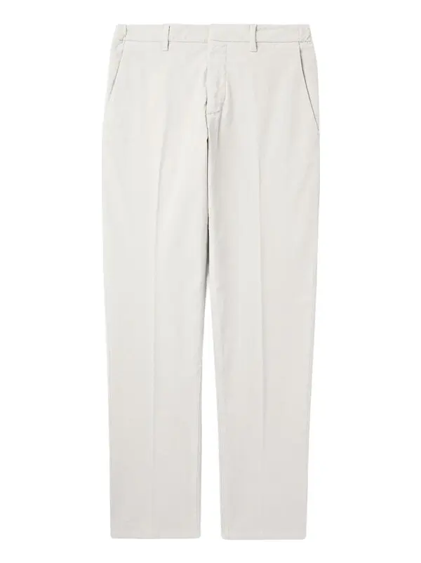 Altea Tapered Cotton-blend Trousers - Neutrals