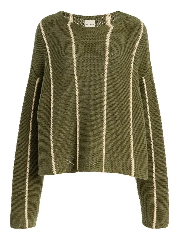 ZULU & ZEPHYR Exclusive Knit Cotton Sweater - Stripe