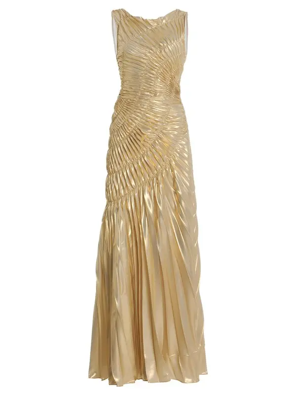 GEORGIA HARDINGE Fossil Lamé Maxi Dress - Ivory