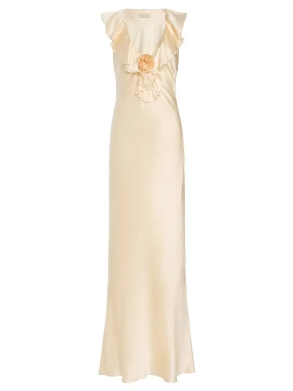 DE LA VALI Nema Maxi Slip Dress - Neutral