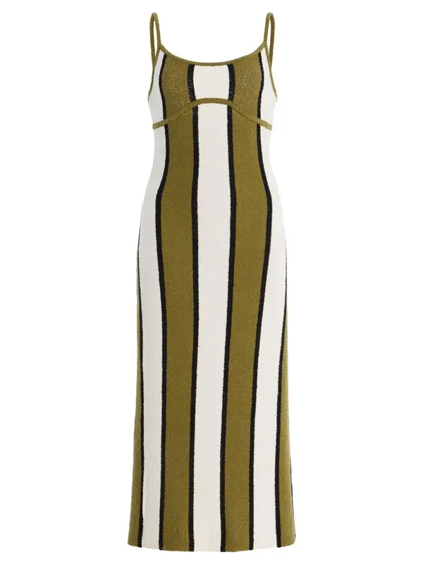 ZULU & ZEPHYR Striped Cotton-blend Knit Midi Dress - Stripe