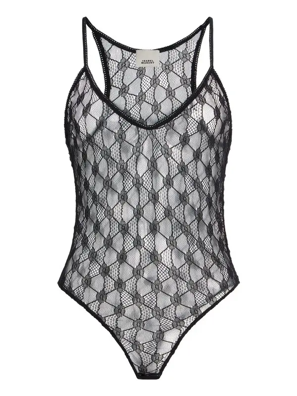 Isabel Marant Mildy Lace Bodysuit - Black