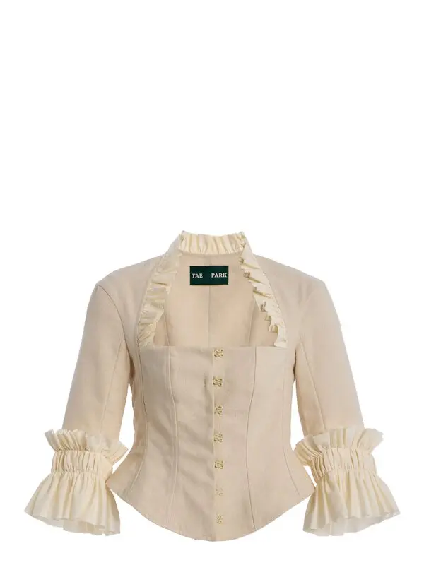 TAE PARK Versailles Corseted Top - Ivory