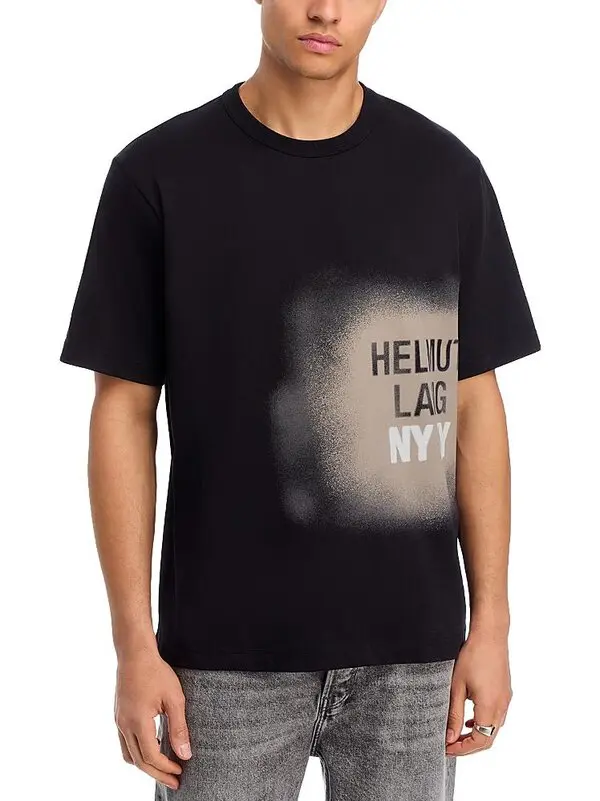 Helmut Lang Spray Relaxed Fit Graphic Logo Tee - Black