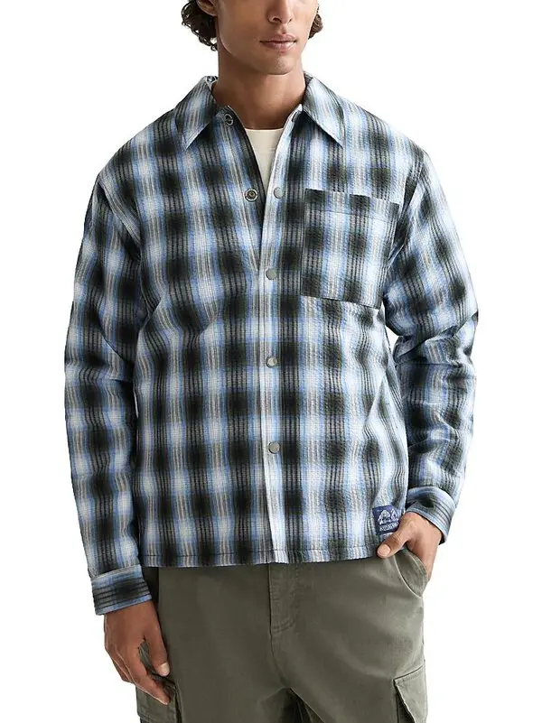 Scotch & Soda Shadow Check Overshirt - Thyme/blue Bonnet