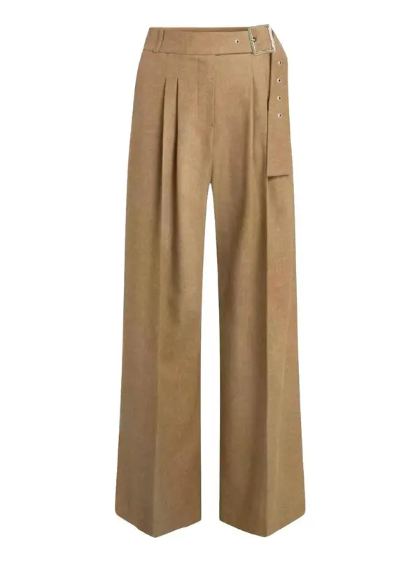 Karl Lagerfeld Pleated Wide-leg Trousers - Neutrals
