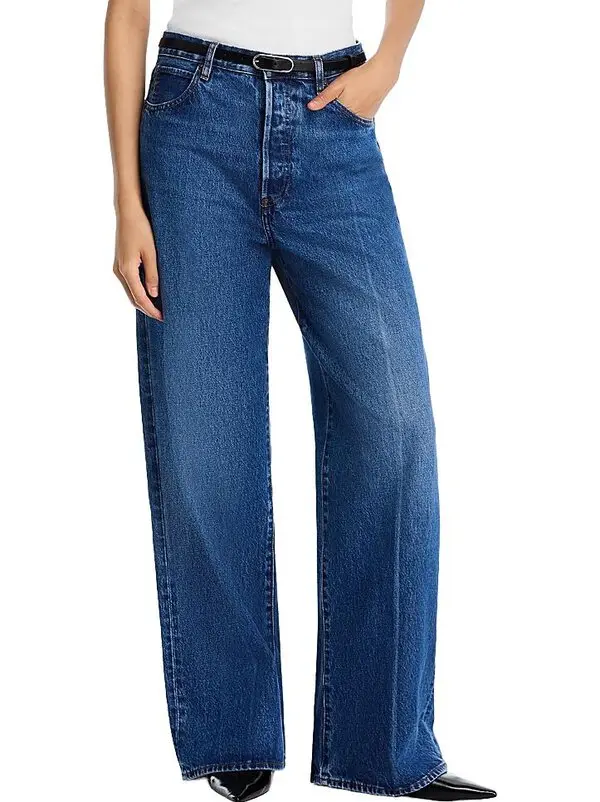 FRAME The Collegiate High-rise Wide-leg Jeans - Galactic