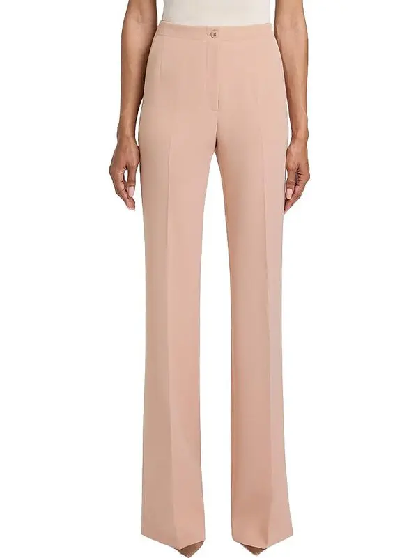 Santorelli Soft Stretch Crepe Mid-rise Flared Pant - Peach Whip