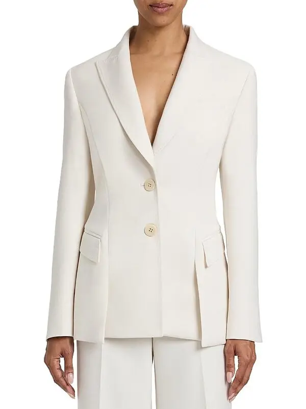 Santorelli Mimi Soft Stretch Crepe Double Button Jacket - Sandstone