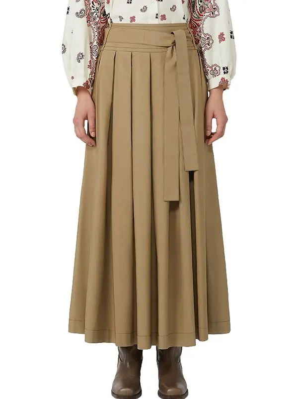 Max Mara Agiate Pleated Maxi Skirt - Desert