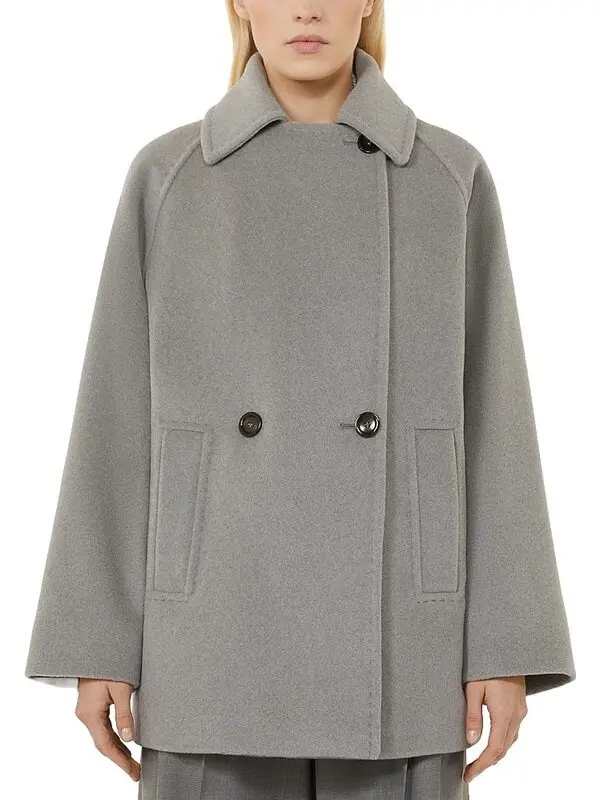 Max Mara Ariano Wool Pea Coat - Light Grey