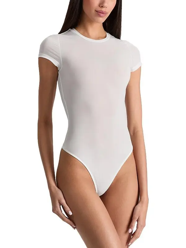 Alice + Olivia Hottie Short Sleeve Bodysuit - Off White