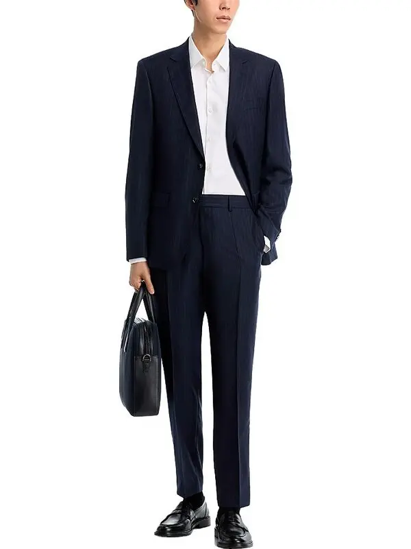 BOSS H-huge Chalk Stripe Slim Fit Suit - Dark Blue