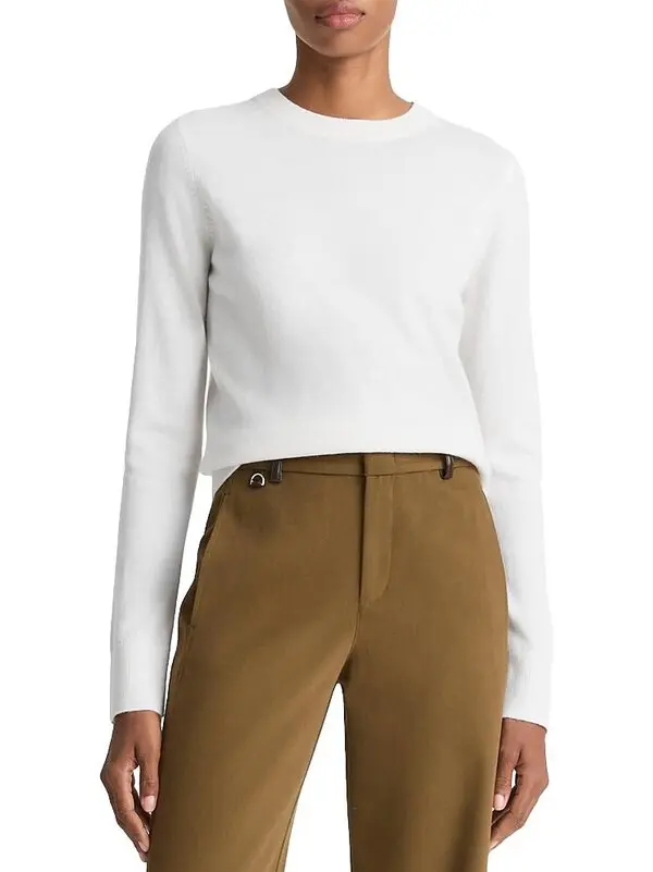 Vince Classic Crewneck Long Sleeve Tee - Off White