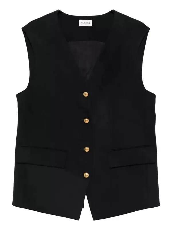 P.a.r.o.s.h Button-fastening Wool-blend Gilet - Black